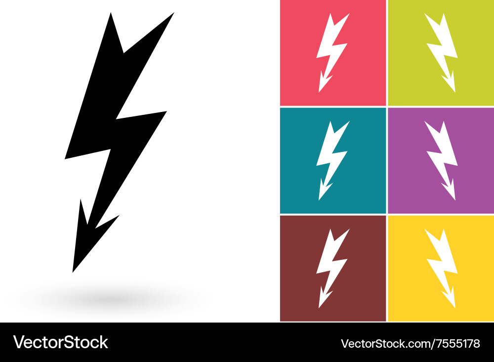 Lightning icon Royalty Free Vector Image - VectorStock