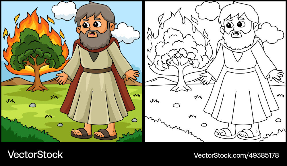 Moses And The Burning Bush Coloring Page Bible Stories Coloring Pages