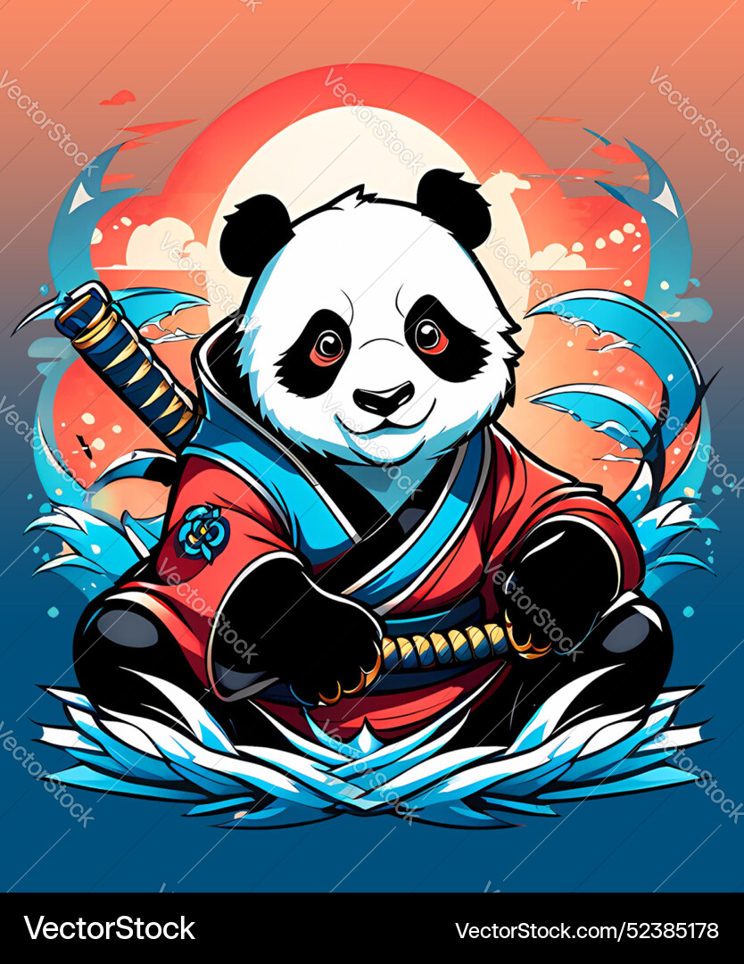 Panda ninja Royalty Free Vector Image - VectorStock