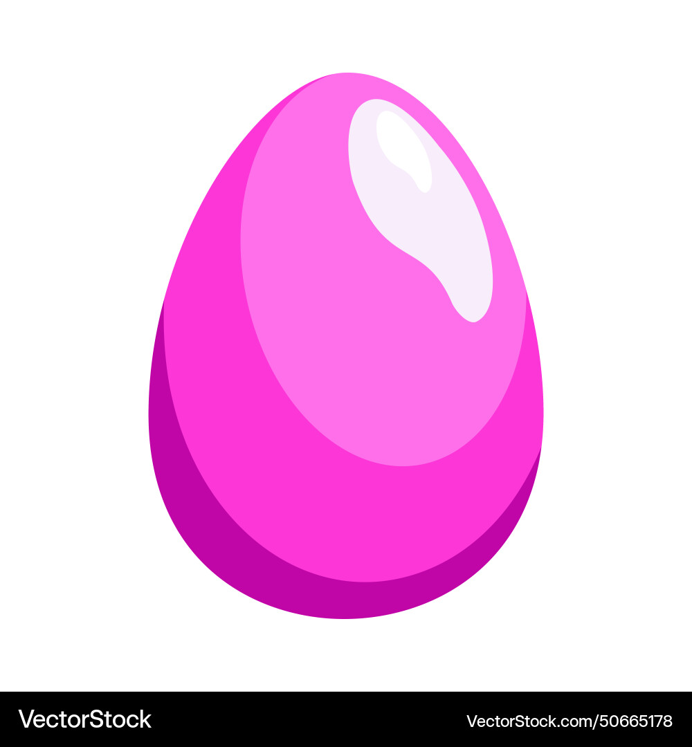 Pink easter egg isolated on white background Vector Image