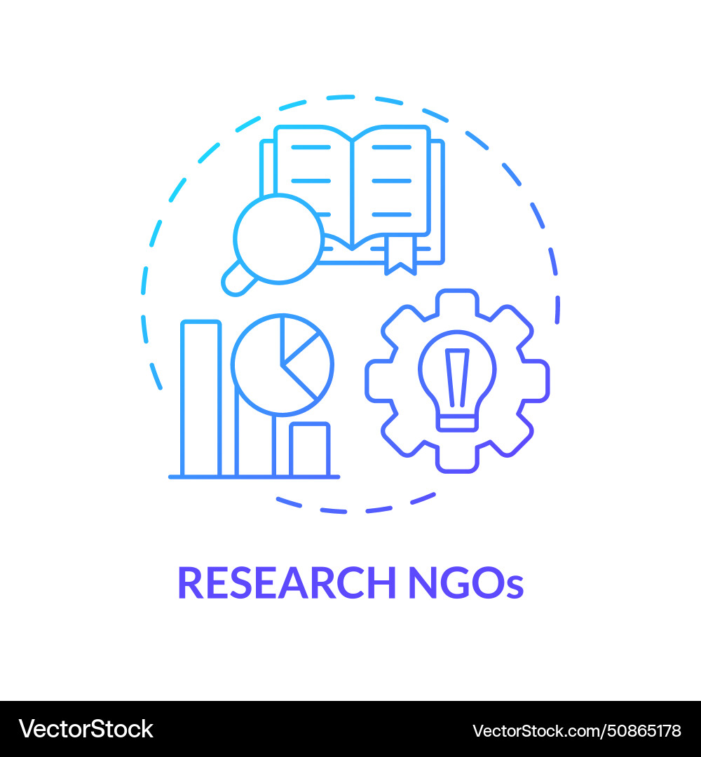 Research ngos blue gradient concept icon Vector Image