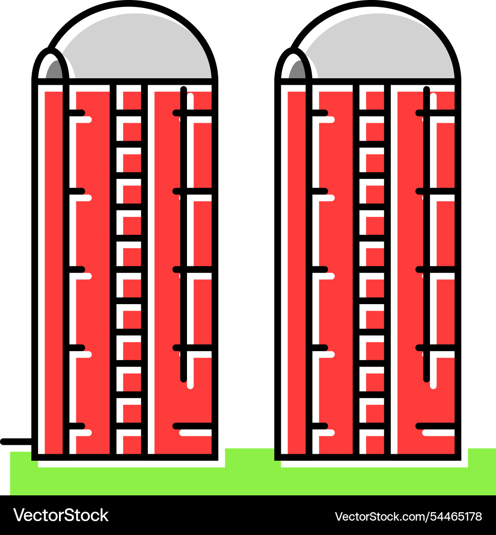 Silo grain farmer color icon Royalty Free Vector Image