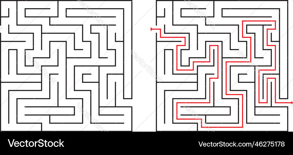 Square maze puzzle Royalty Free Vector Image - VectorStock