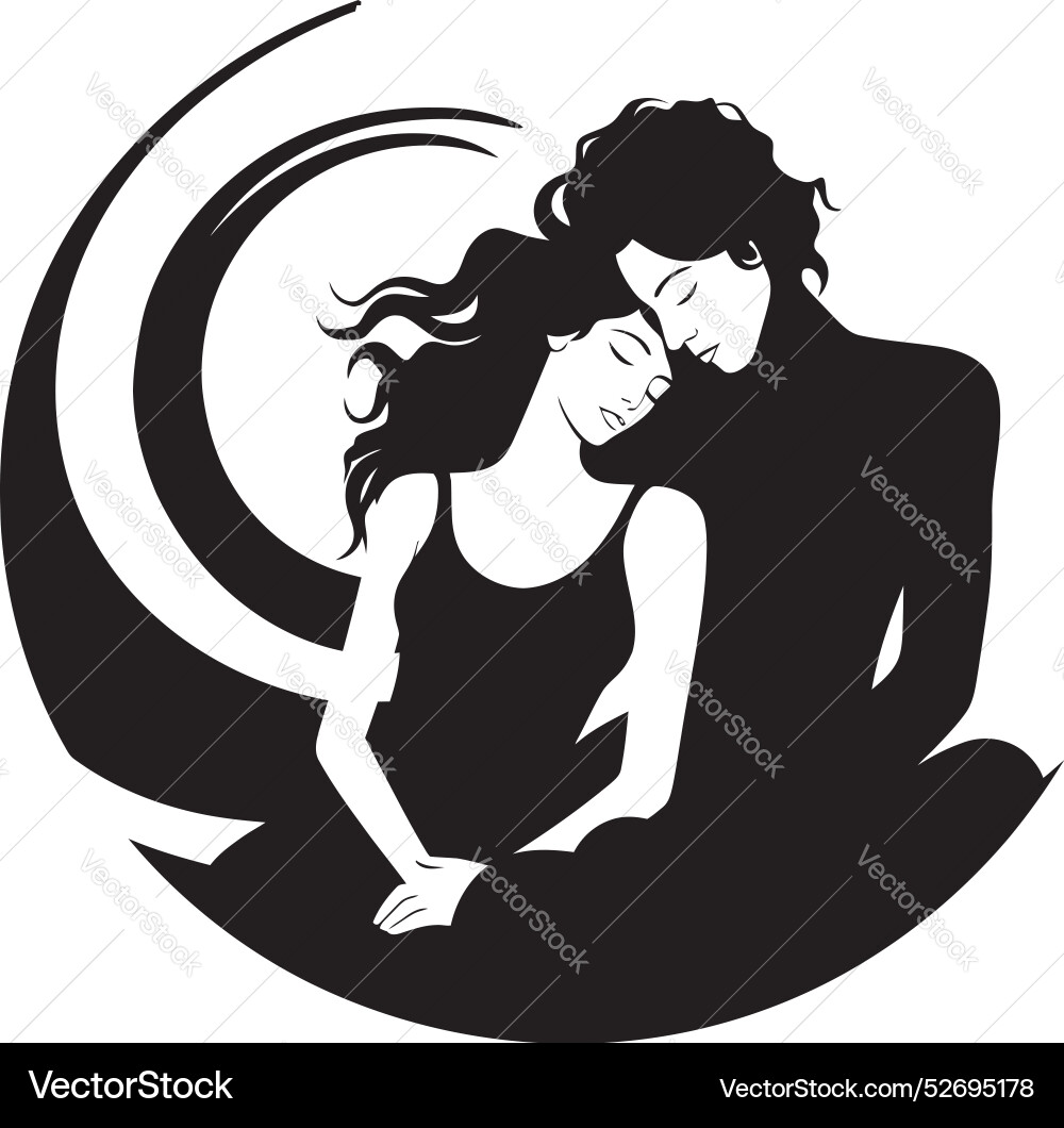 Tenderly tangled bed graphic logo love lull Vector Image