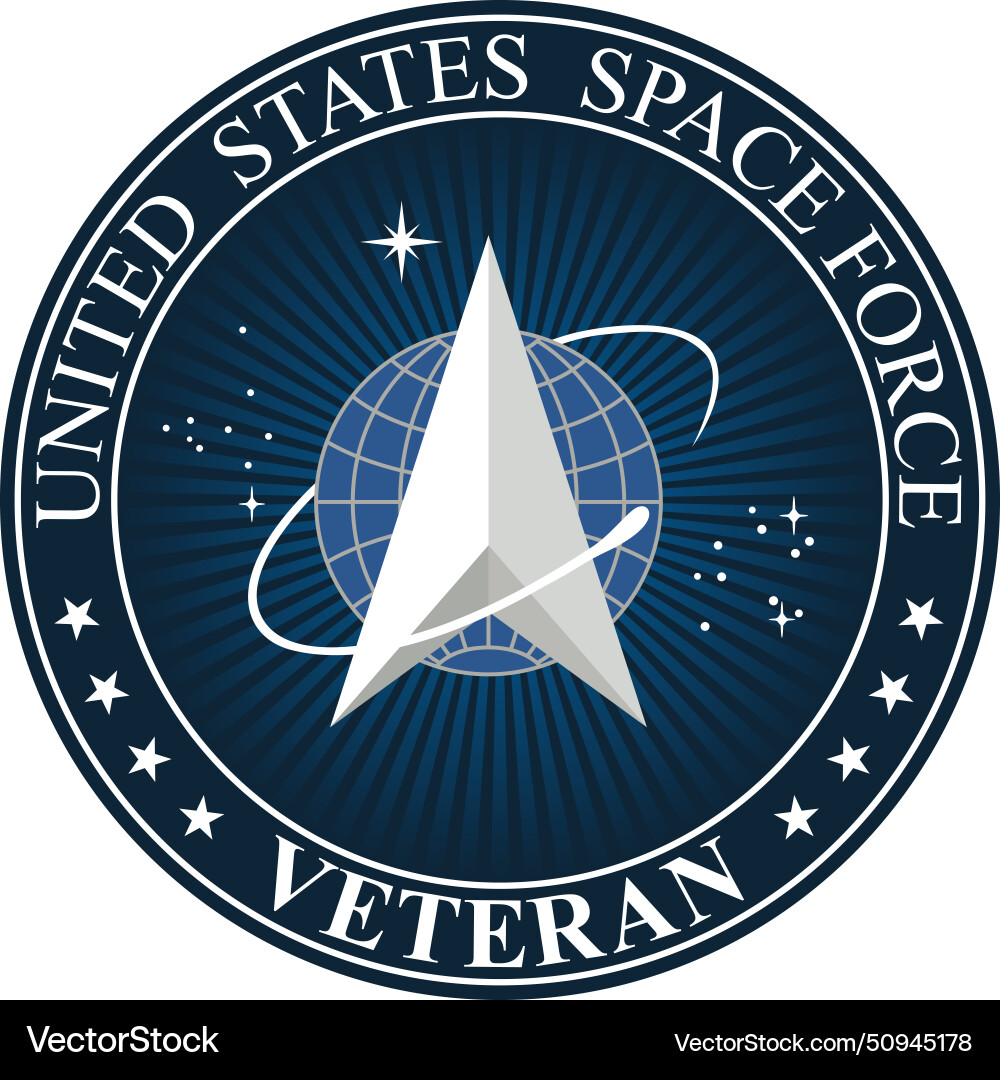 United States Space Force Veteran Seal Royalty Free Vector