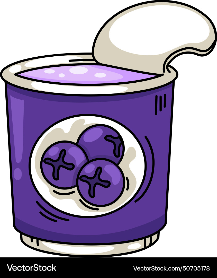 Yogurt outline white on background Royalty Free Vector Image