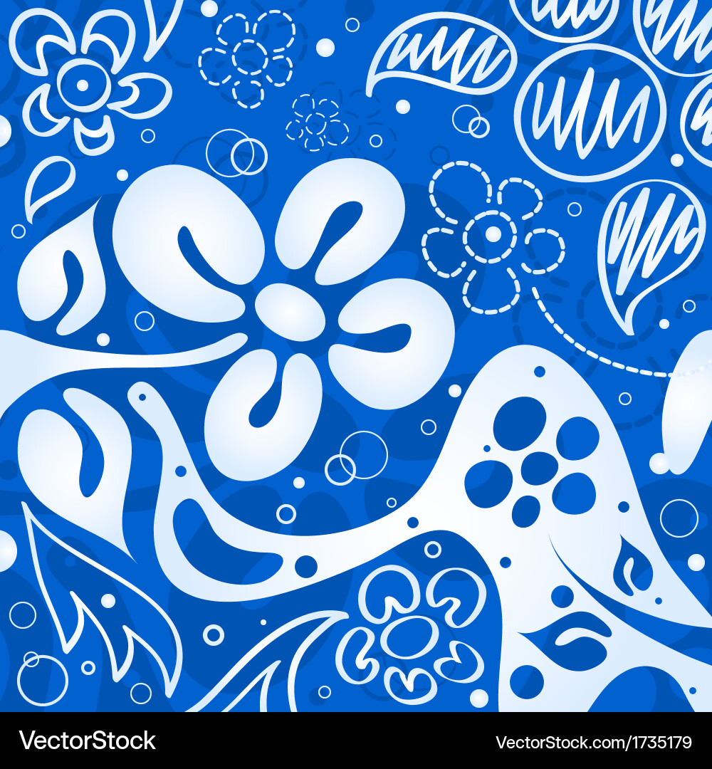 Blue flowers background Royalty Free Vector Image