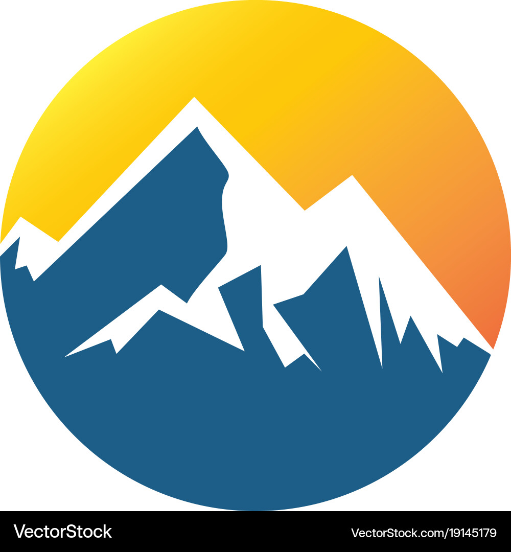 Circle mountain logo Royalty Free Vector Image