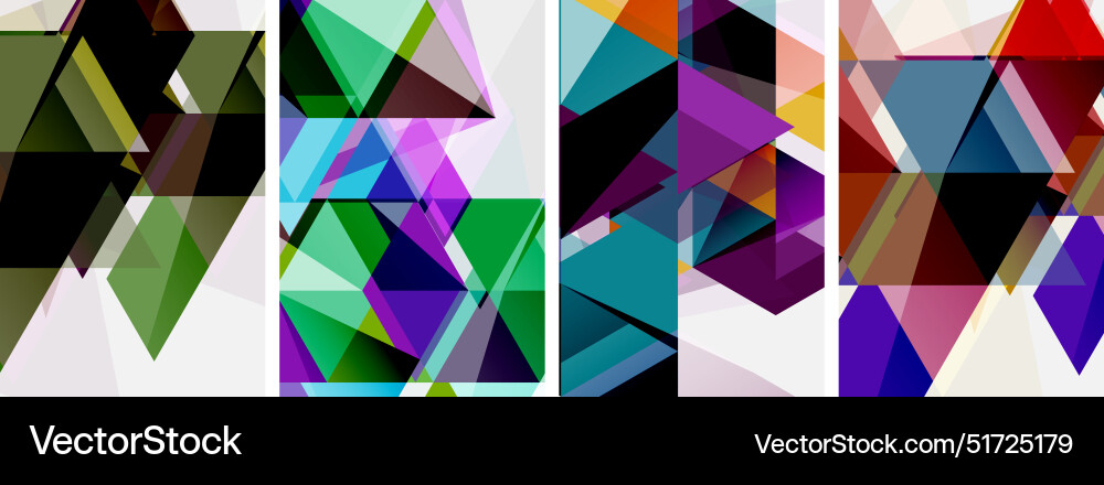 Colorful bright triangles with various colors Vector Image