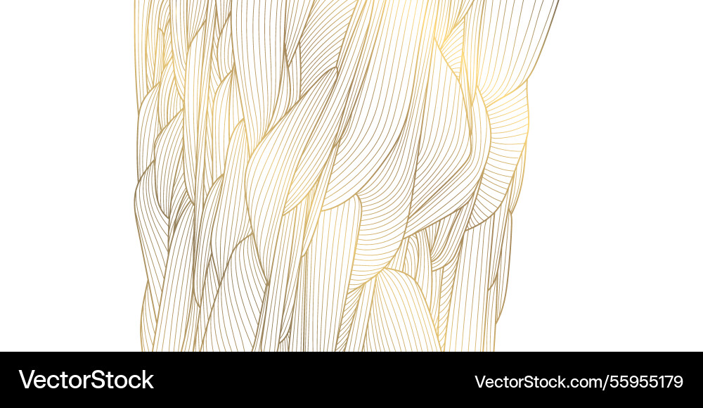 Gold line wave abstract luxury fancy Royalty Free Vector