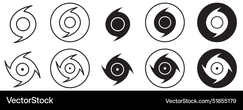 Hurricane icon set collection for web Royalty Free Vector