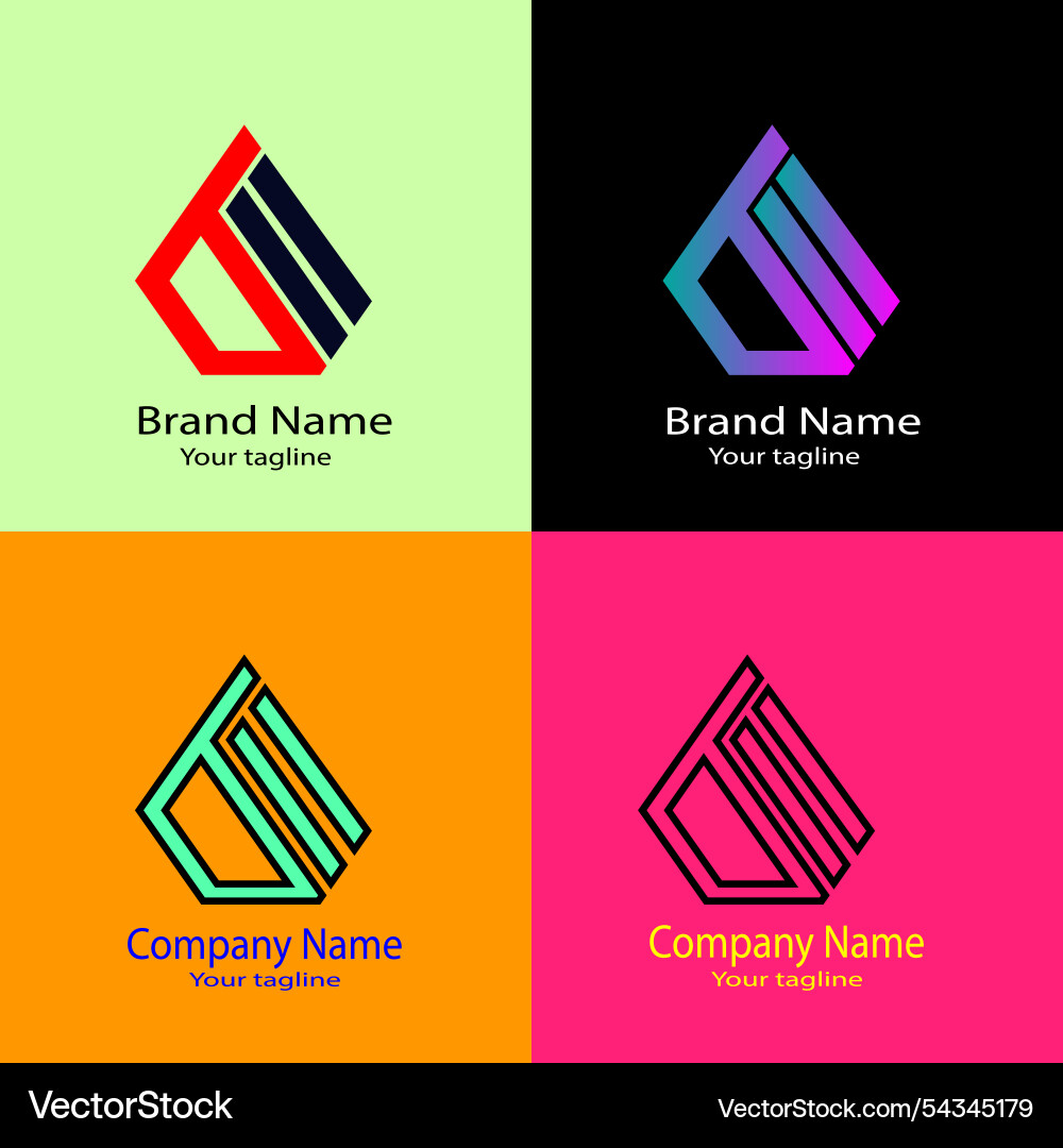 Positive dynamic best shape logo Royalty Free Vector Image