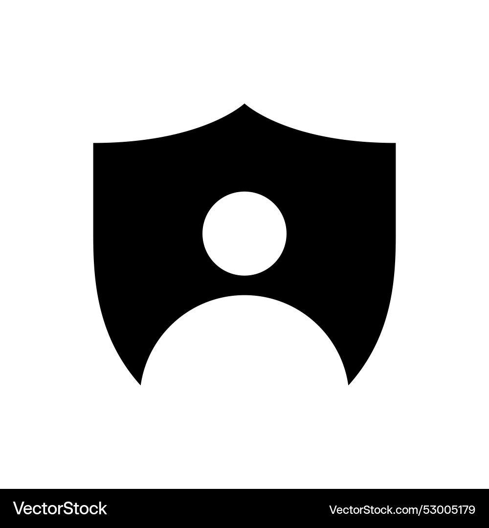Shield person logo design Royalty Free Vector Image