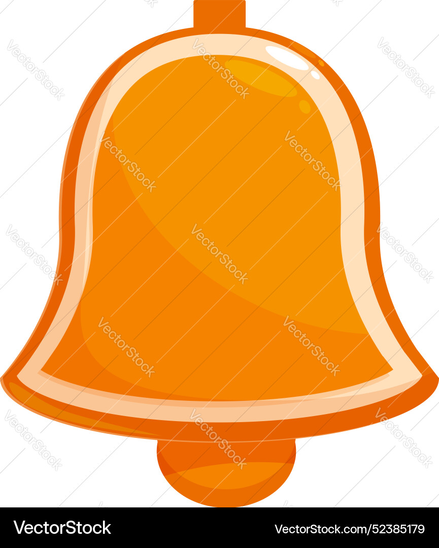 Shiny orange bell announcing important news Vector Image