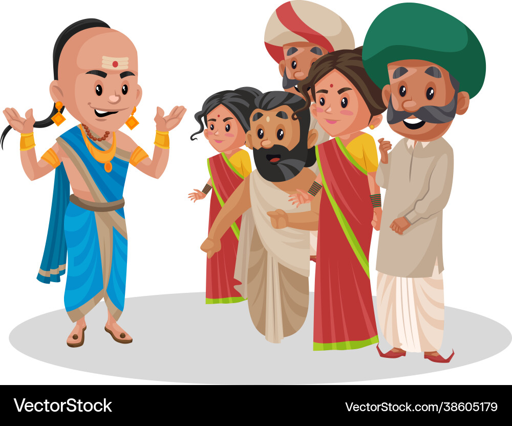 Tenali ramakrishna cartoon character Royalty Free Vector