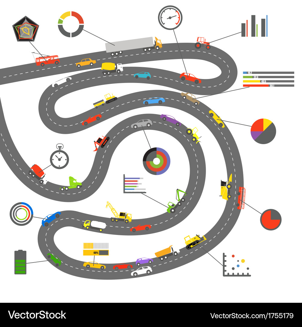 Transportation Route and Logistics Scheme Vector Image