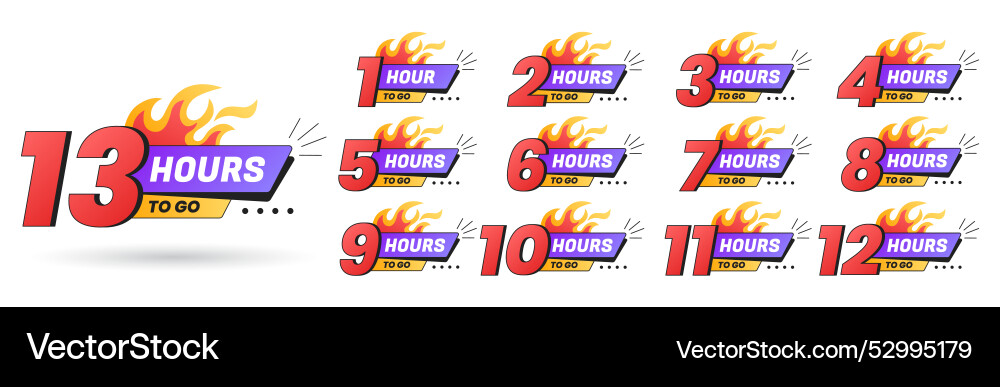 Urgency Countdown Timer Numbers Of Hours To Go Vector Image