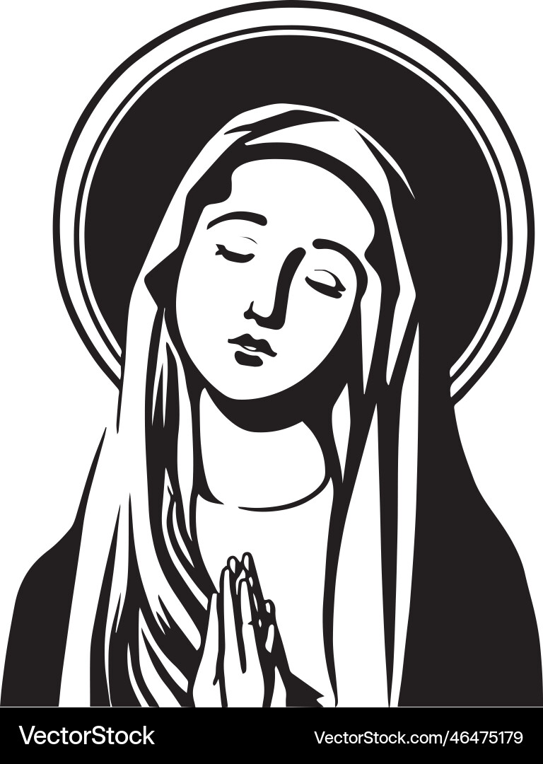 Virgin Mary Line Drawing