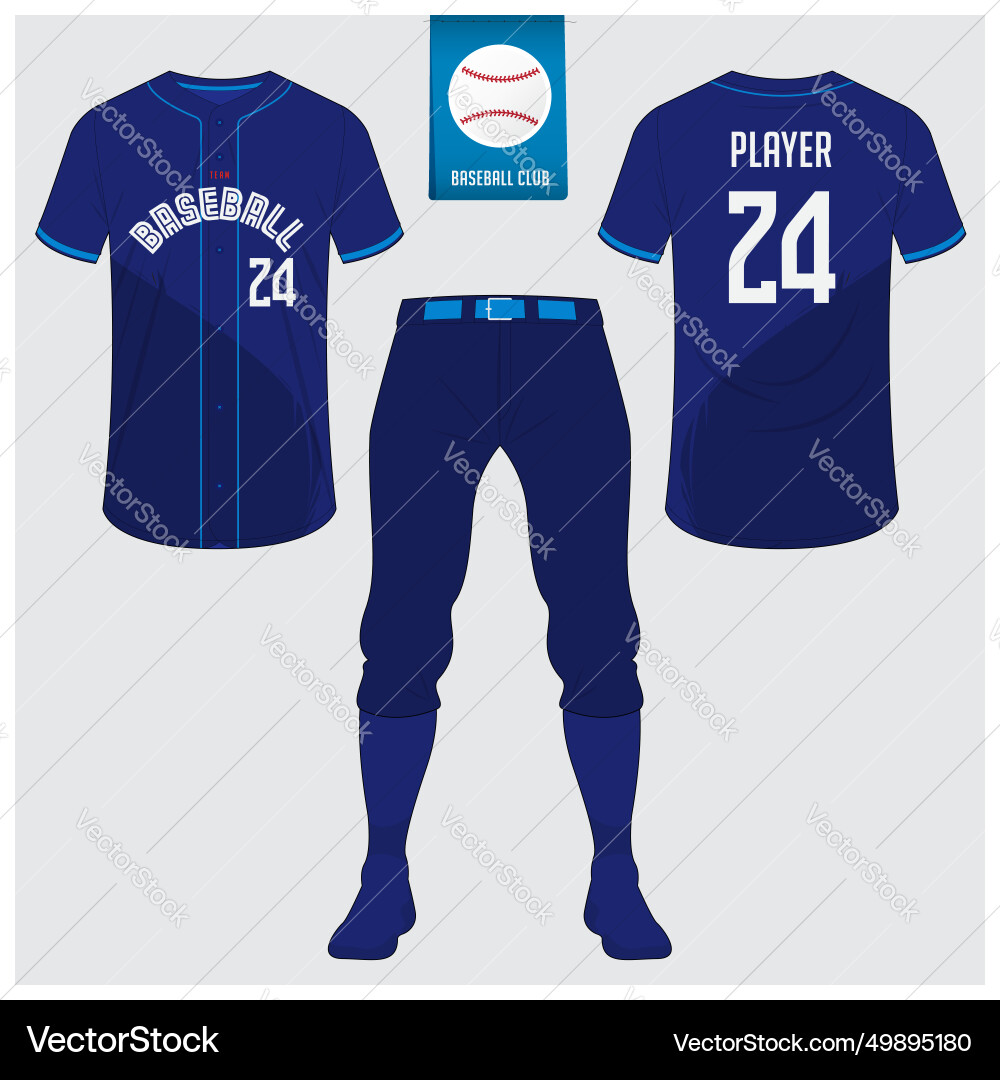 Baseball uniform mockup template design Royalty Free Vector