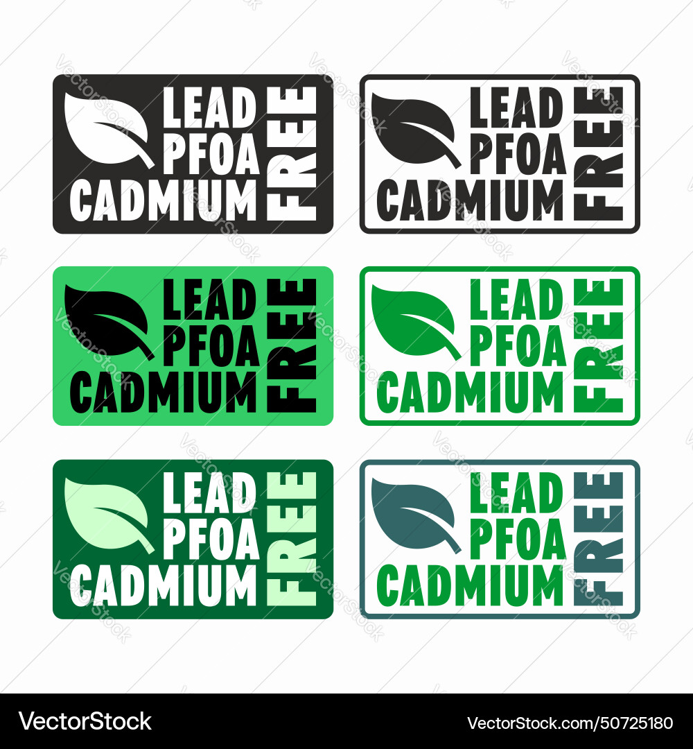 Cadmium & PFOA Free Sign - Information Vector Image