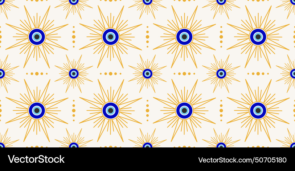 Evil eye seamless pattern turkish and greek blue Vector Image