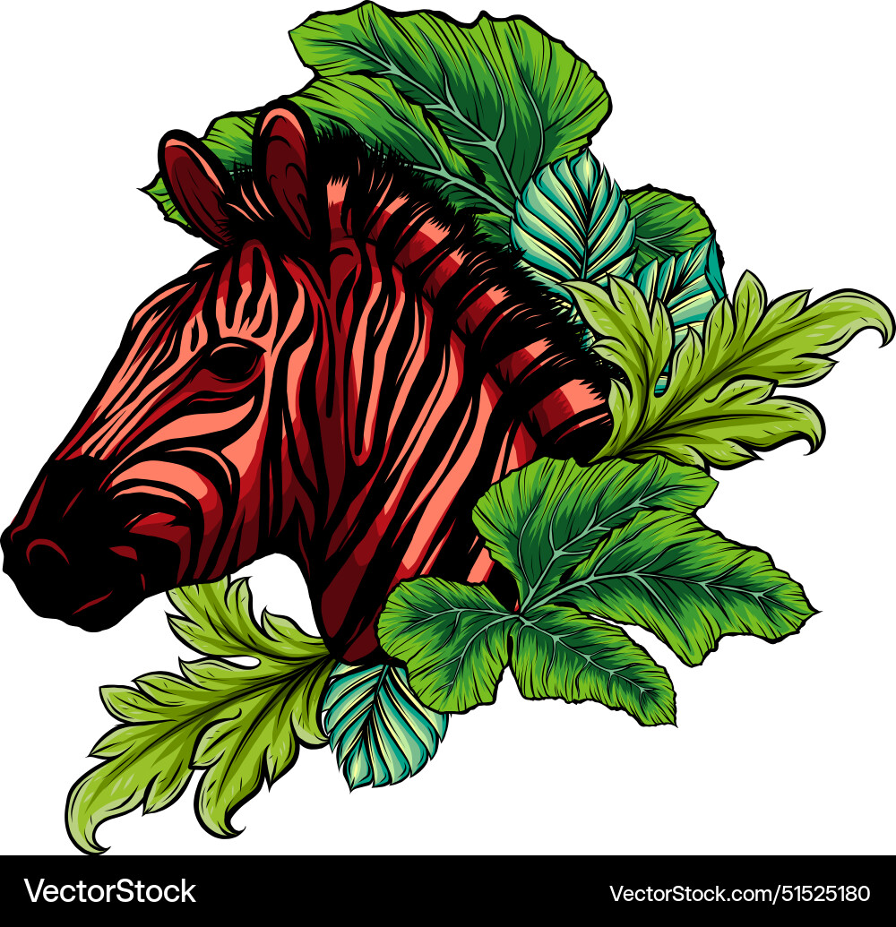 Hand draw zebra head design Royalty Free Vector Image