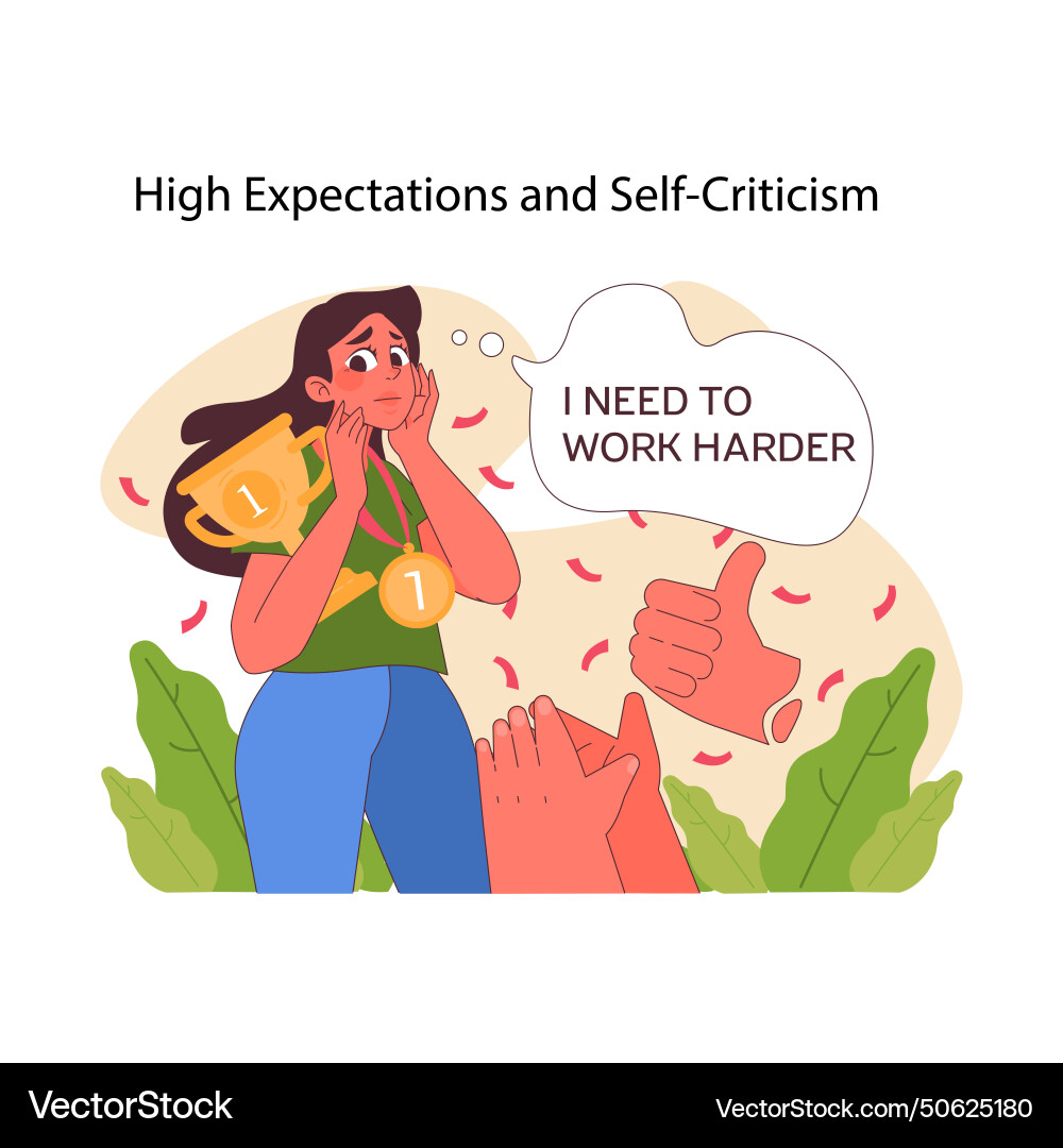 High expectations concept flat Royalty Free Vector Image