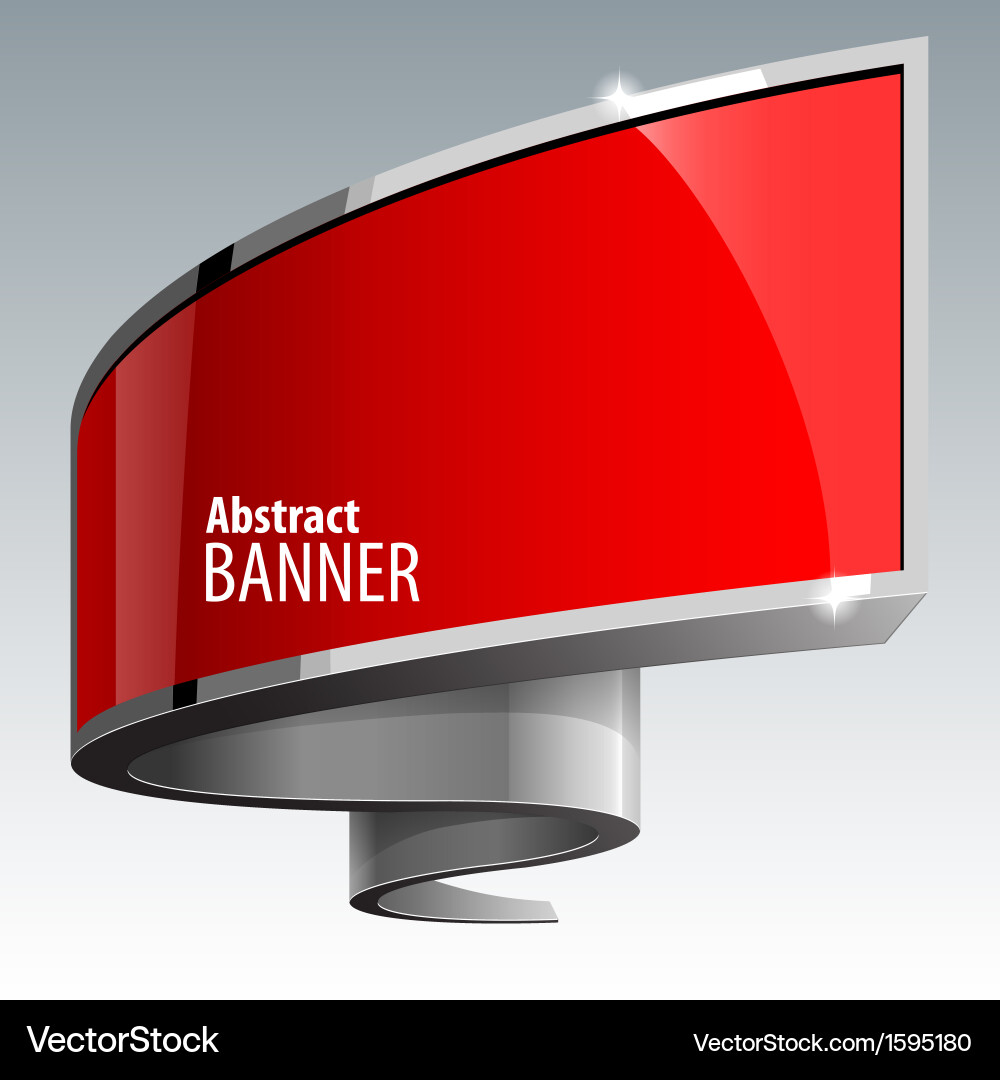Shiny gloss red banner eps 10 Royalty Free Vector Image