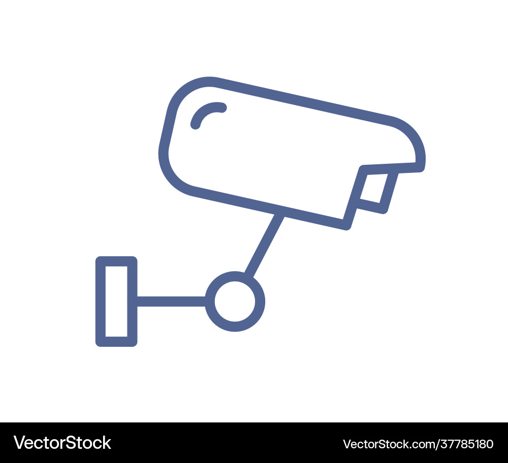 Simple line art icon security camera for video Vector Image