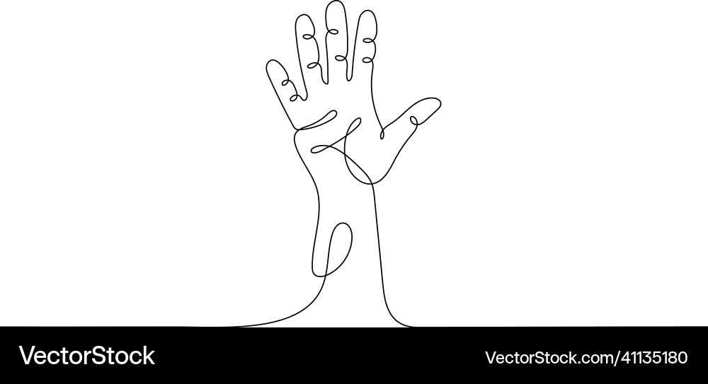 Single line drawn hand gesture minimalistic Vector Image