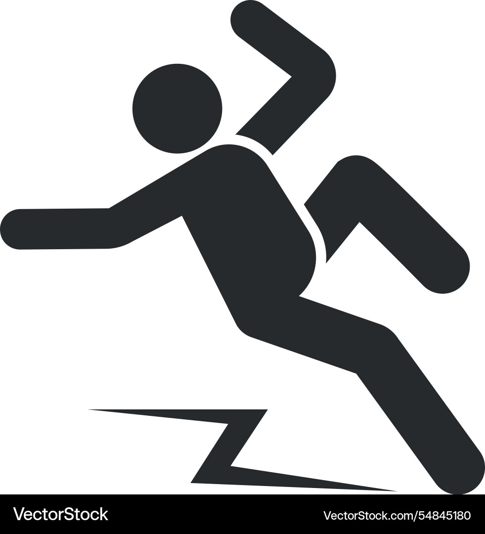 Slip and trip warning sign Royalty Free Vector Image