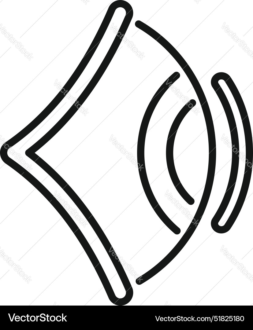 Sound wave reflecting from surface physics icon Vector Image