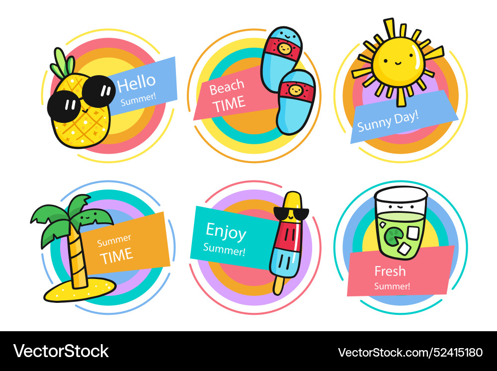 Summer labels collection Royalty Free Vector Image