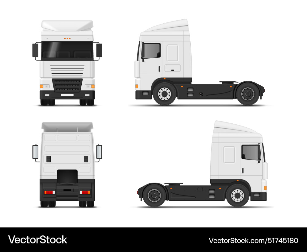 Tractor truck white freightliner heavy logistic Vector Image