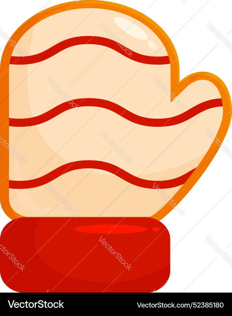 Warm red and orange winter mitten protecting from Vector Image