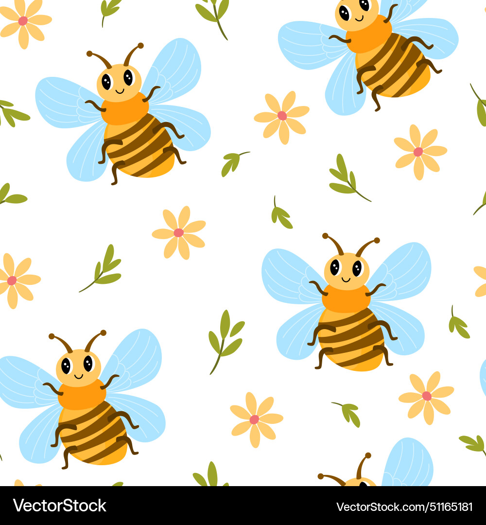 1856 bee pattern Royalty Free Vector Image - VectorStock