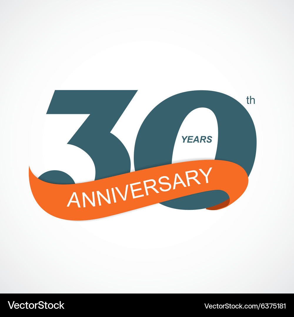 30th Anniversary Celebration Logo Royalty Free Vector Image