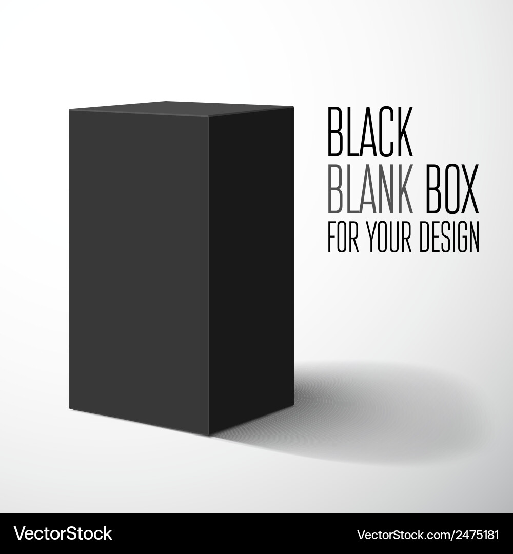 Black blank box Royalty Free Vector Image - VectorStock