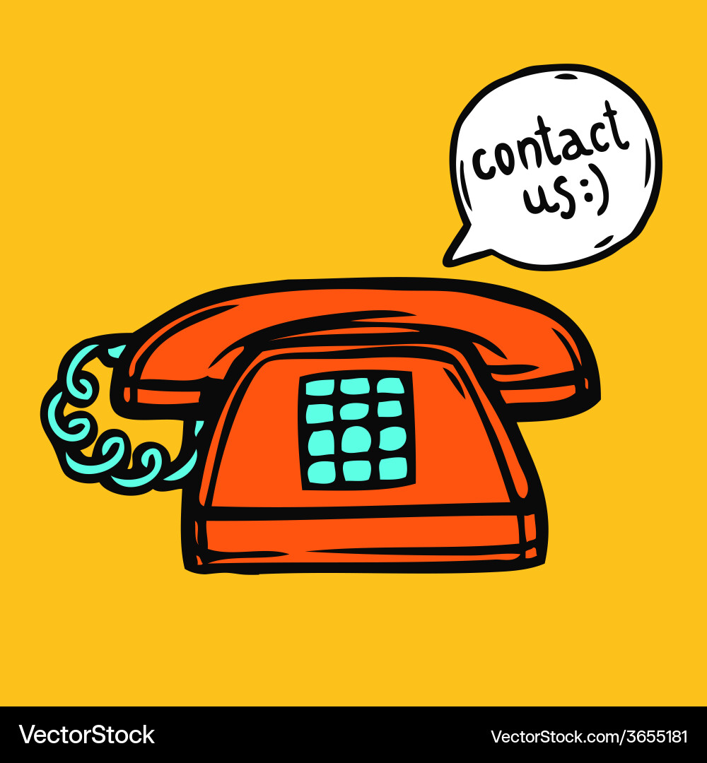 Contact us poster Royalty Free Vector Image - VectorStock