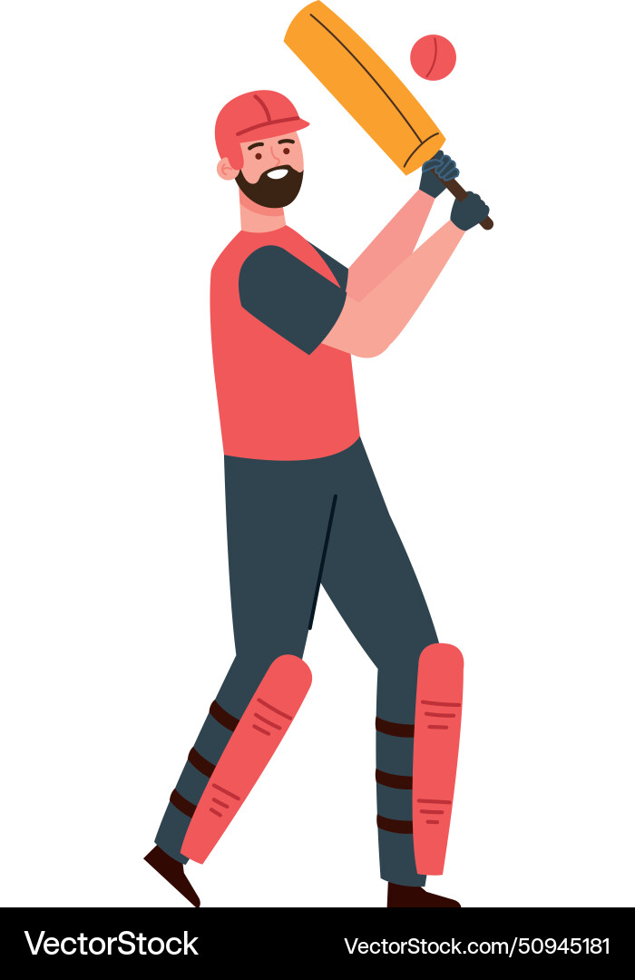 Cricket player cartoon Royalty Free Vector Image