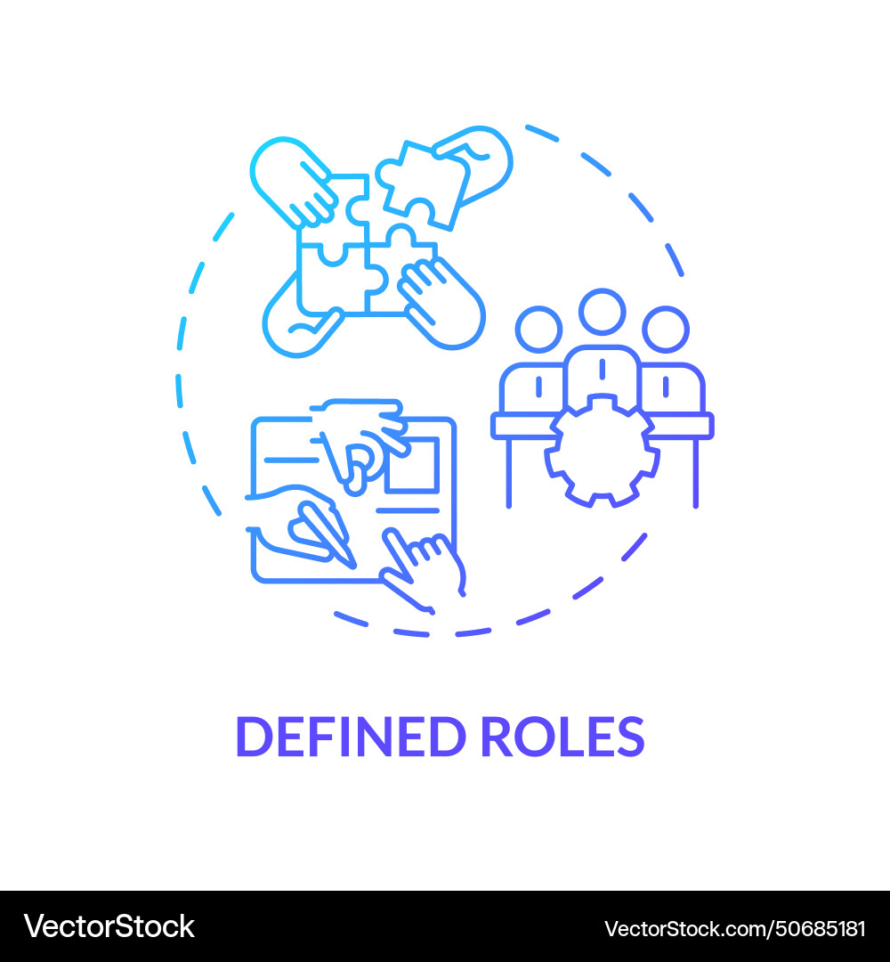 Defined roles blue gradient concept icon Vector Image