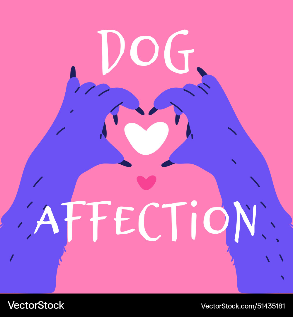 Dog affection childish design card cartoon Vector Image