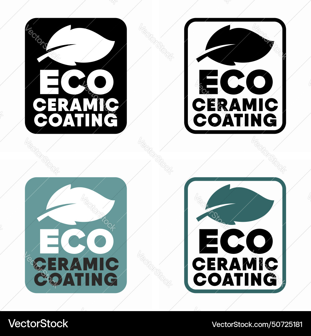 Eco ceramic coating information sign Royalty Free Vector