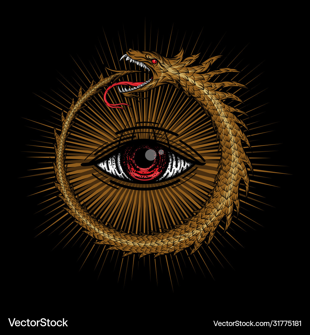 Egyptian symbol uroboros Royalty Free Vector Image
