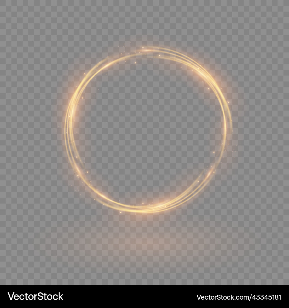 Glow neon circle ring orange flame light swirl Vector Image