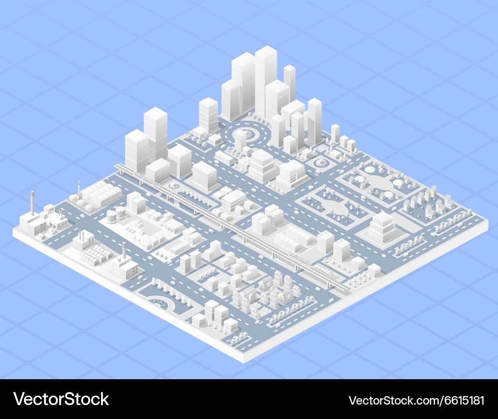 Large modern city Royalty Free Vector Image - VectorStock