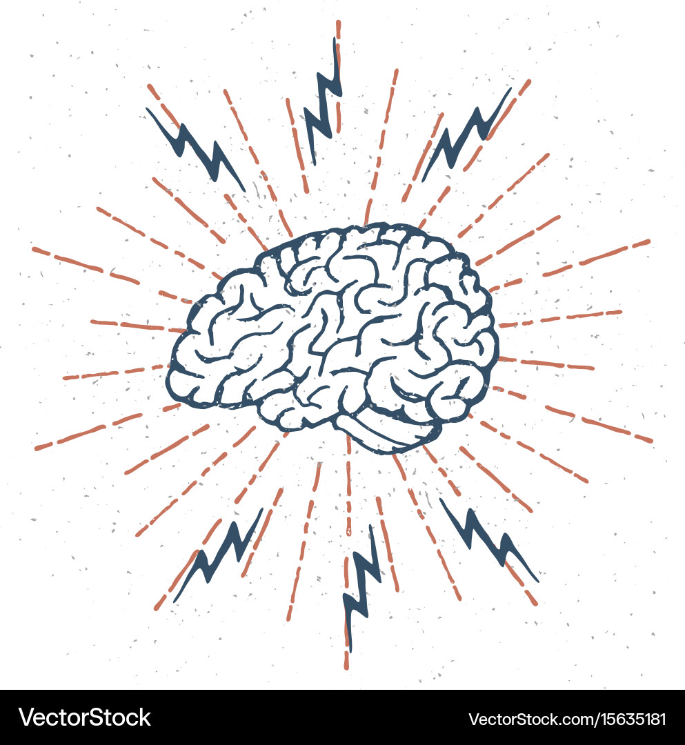 Lightning Brain Concept Royalty Free Vector Image