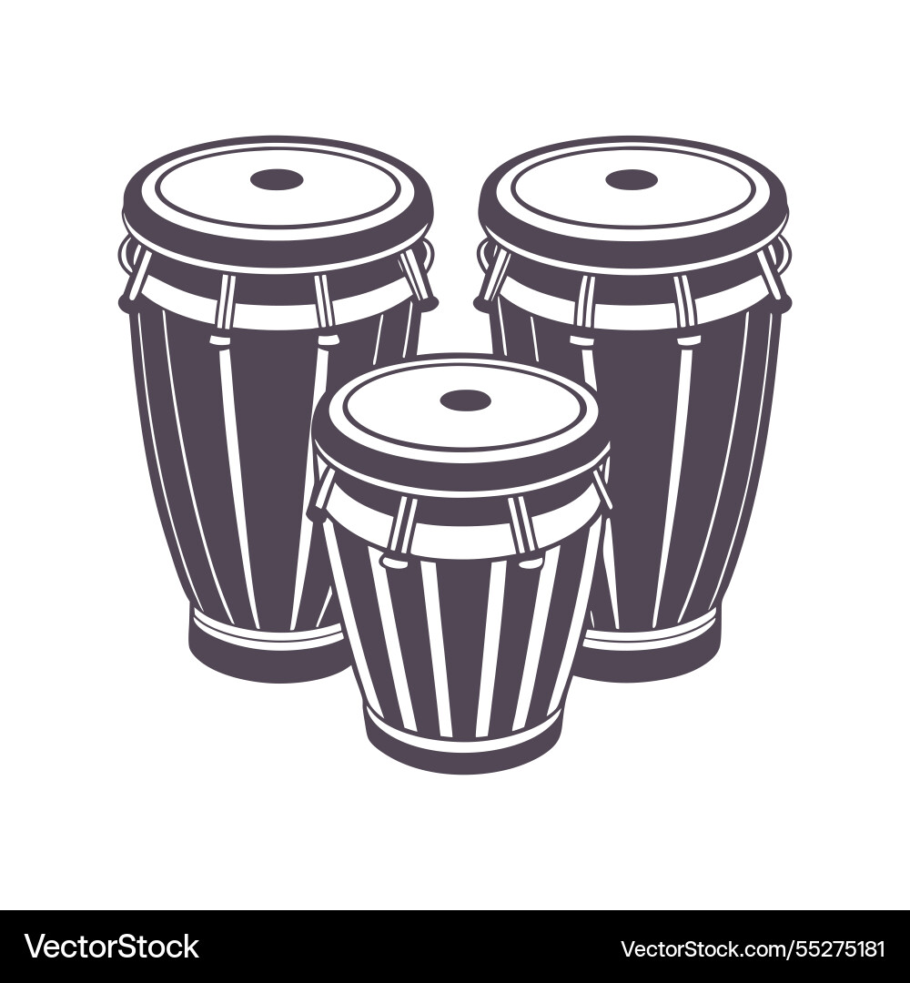 Percussion conga musical instrument outline Vector Image