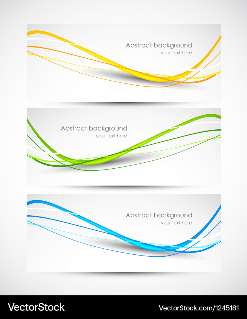 Set of wavy banners Royalty Free Vector Image - VectorStock