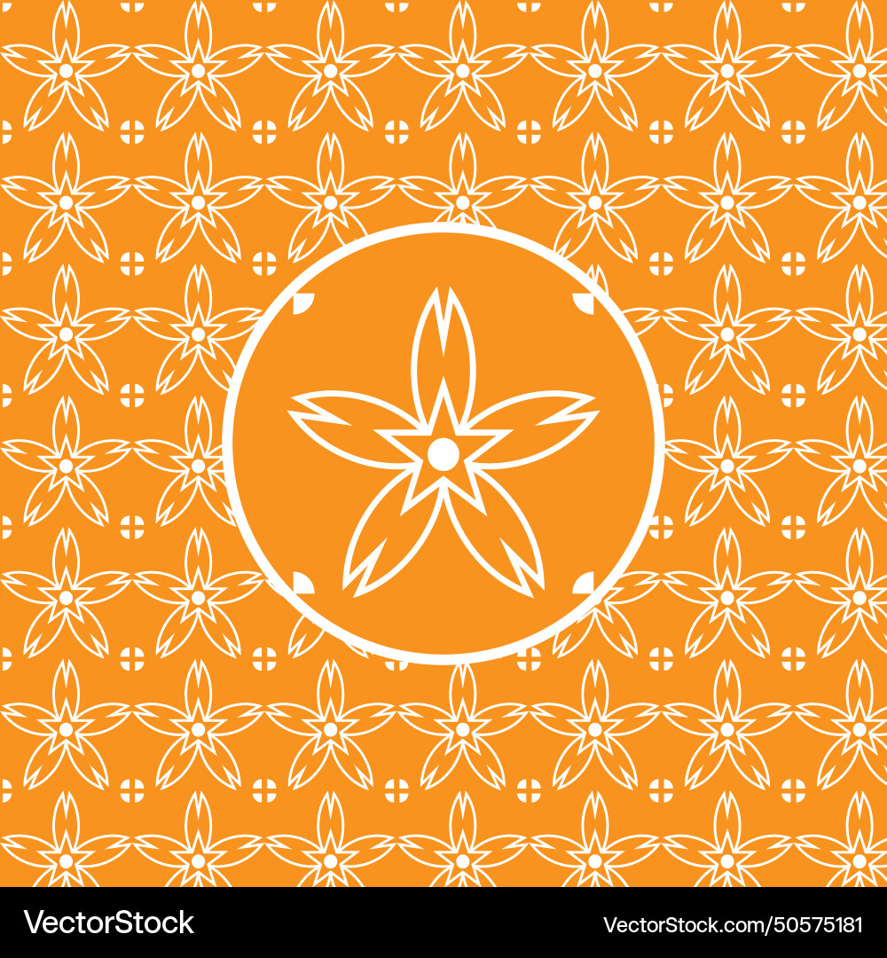 Tile flower star pattern background Royalty Free Vector